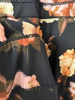 Taylor | Dresses | Taylor Dark Floral Jersey Midi Dress New With Tags ...